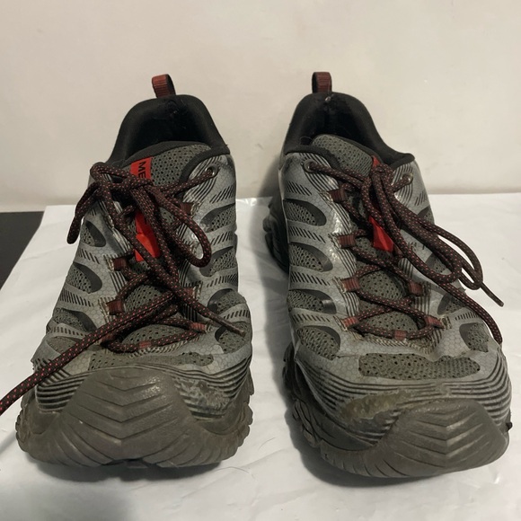 Shoes | Merrell Moab Edge 3 Gray Red Hiking Sneakers Mens 1 Trail Shoes ...